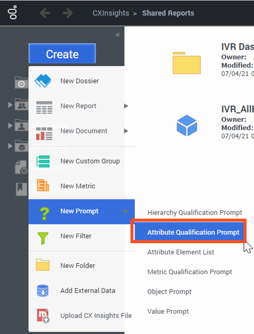 PureConnect CX Insights Help - Create a Report from Scratch