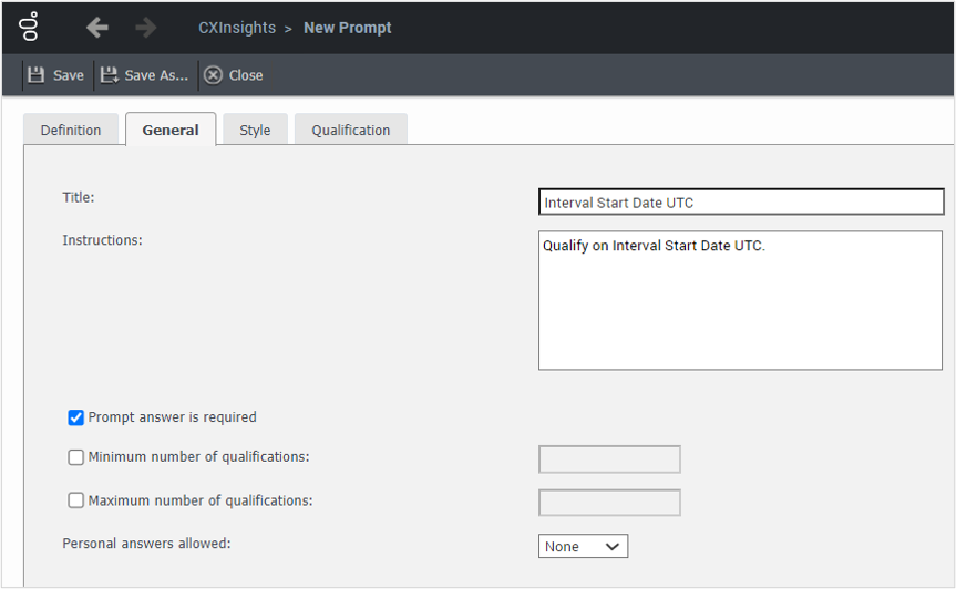 PureConnect CX Insights Help - Create a Report from Scratch