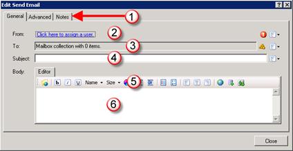 Interaction Process Automation Designer Help - The Send E-mail Dialog Box