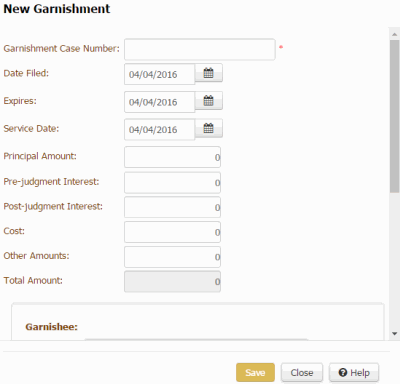 Latitude Help - Add a Garnishment