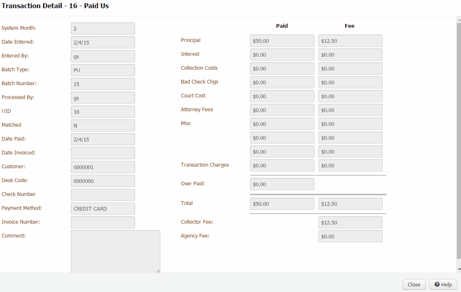 Latitude Help - View Payment History Detail for an Account