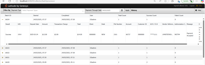 Latitude Help - Processing payments using Batch Processor